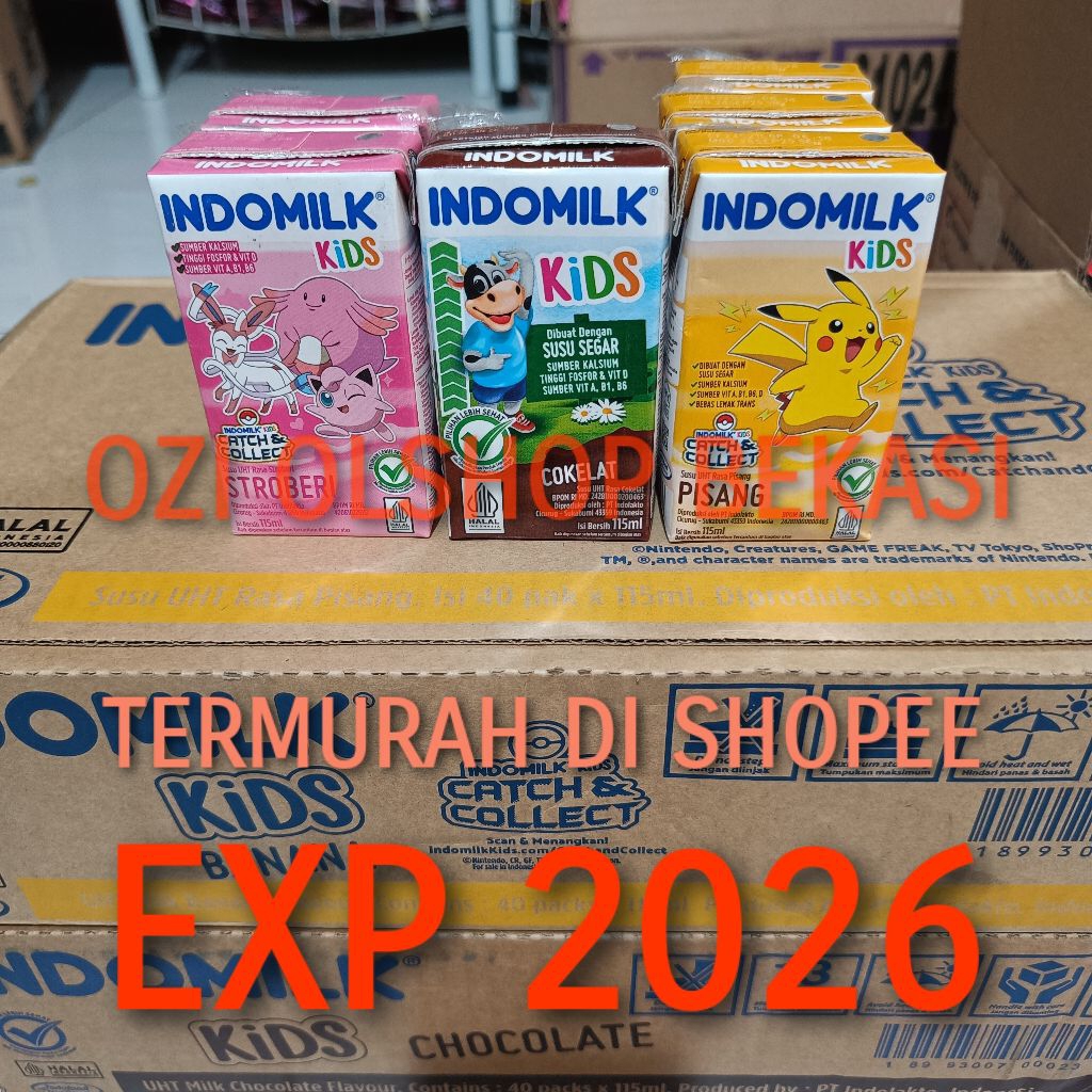 Jual indomilk kids susu uht rasa coklat dan strawberry perdus isi ( 40 pcs x 115 ml ) FREE BUBLE ...