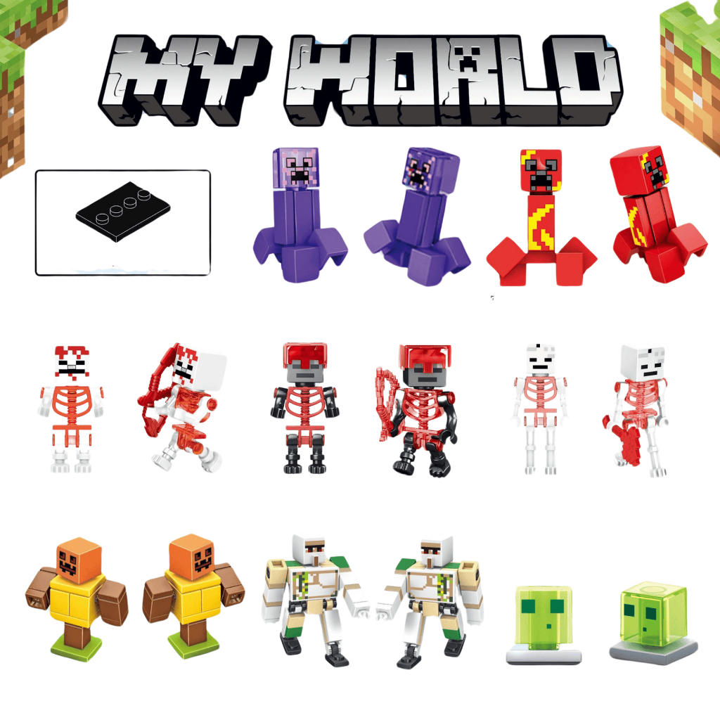 Jual Mainan Blok Balok Bongkar Pasang Susun Rakit Figure Minecraft Mob ...