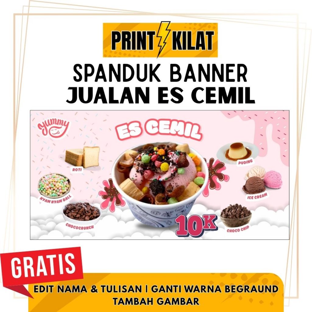 Jual SPANDUK JUALAN MINUMAN | BANNER JUALAN ES CEMIL | Shopee Indonesia