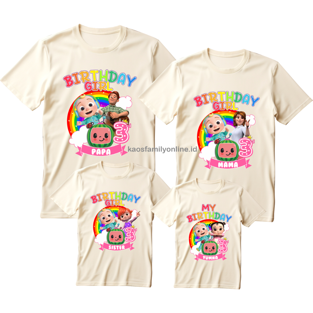 Jual Kaos Ulang Tahun Couple Family Custom Nama / Kaos Ultah Keluarga ...
