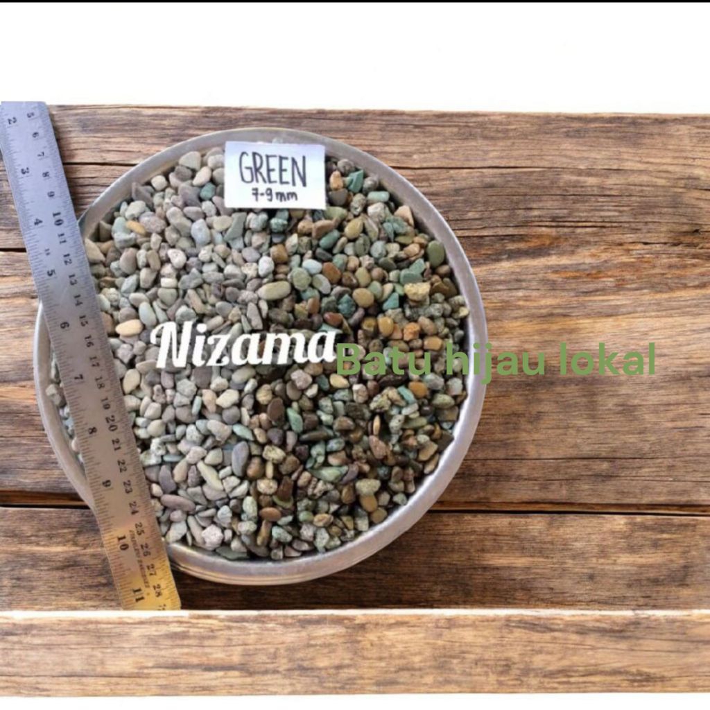 Jual 1kg batu pancawarna hijau/Batu alam hijau mix gravel 1kg/Batu ...