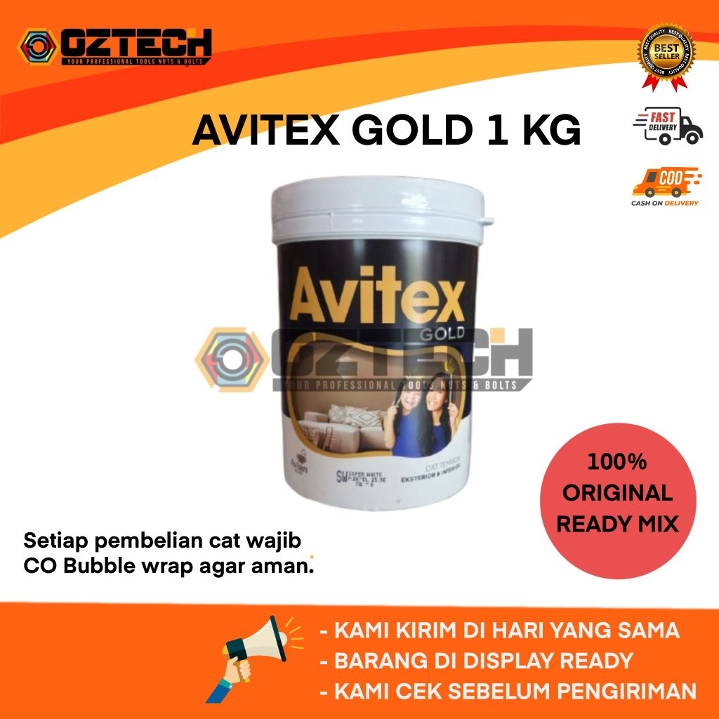 Jual Avitex Gold ready mix cat tembok avian luar dalam kemasan 1KG ...