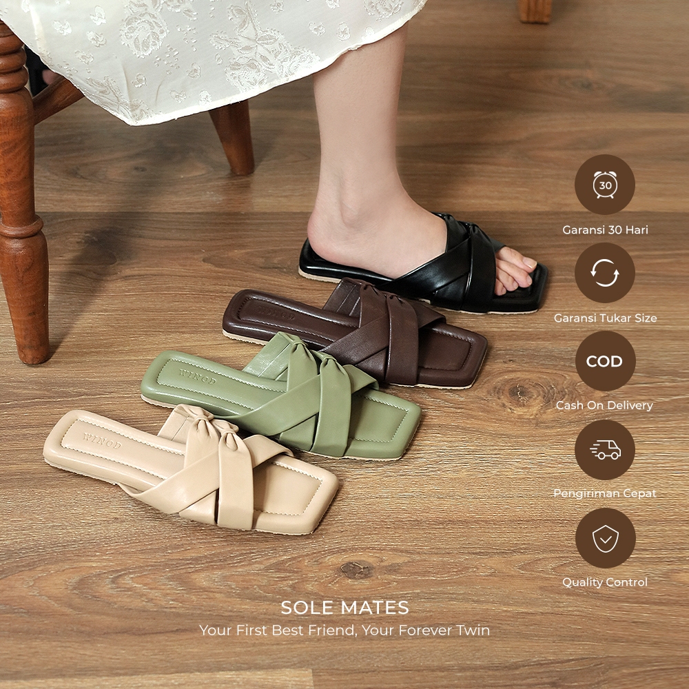 Jual WINOD Belva Sandal Teplek Wanita Slip On Hangout Daily | Shopee ...