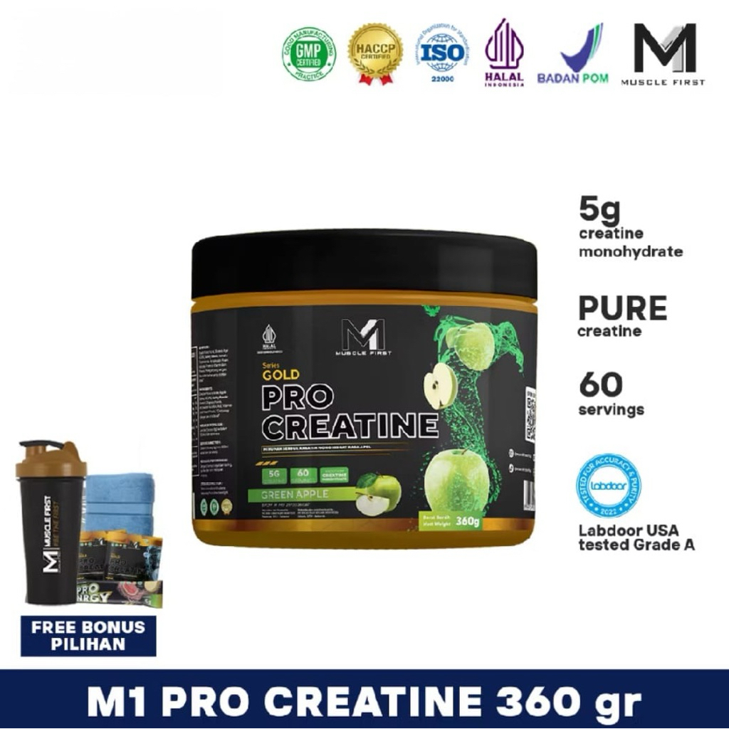 Jual M1 Muscle First Pro Gold Creatine 360 gram / MuscleFirst Creatine ...