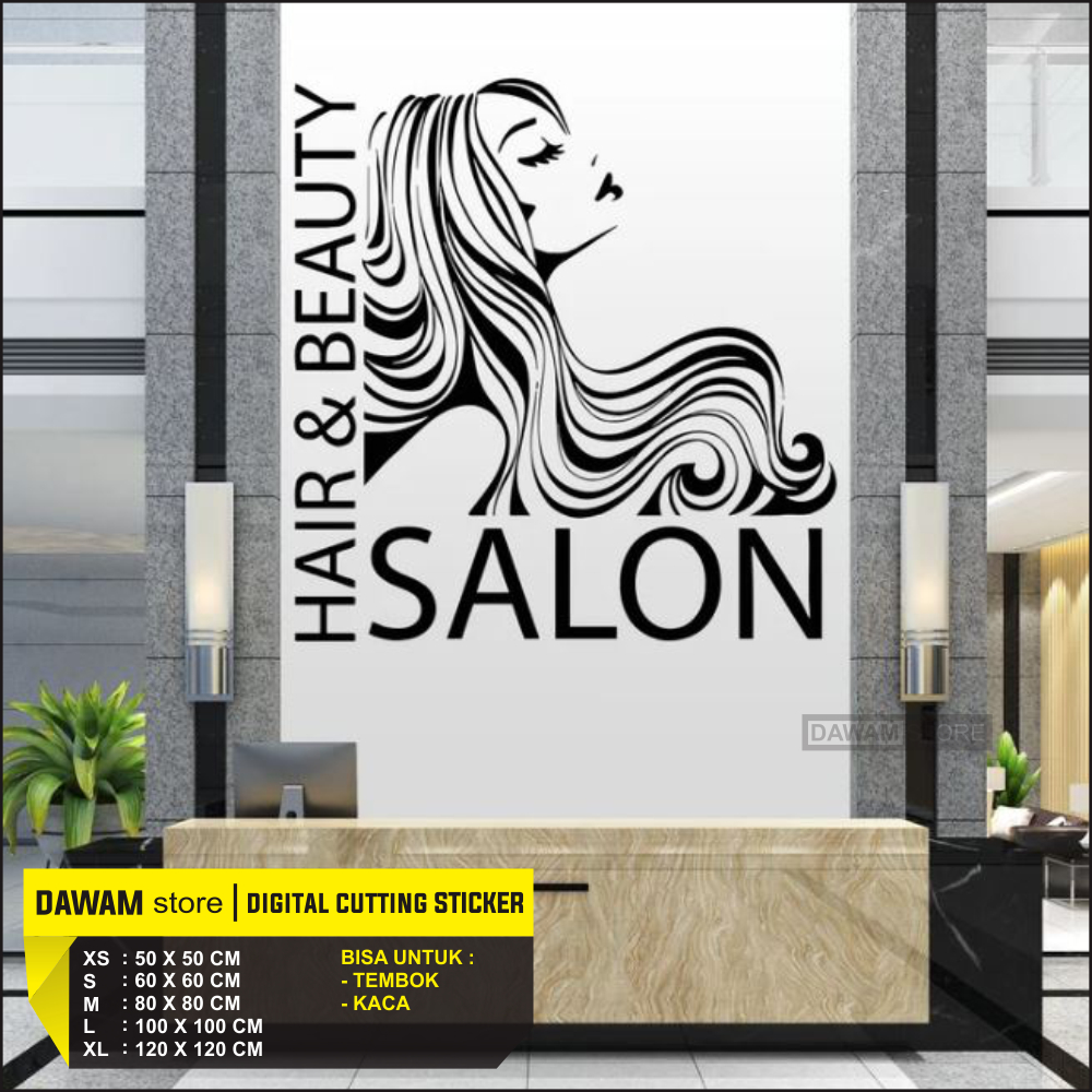 Jual Cutting Sticker Salon Wall Stiker Dinding Kaca Hair and Beauty ...