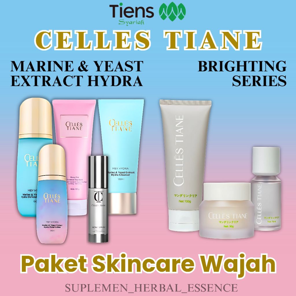 Jual Skincare Pemutih Wajah Glowing Cepat Celles Tiane - Serum Masker ...