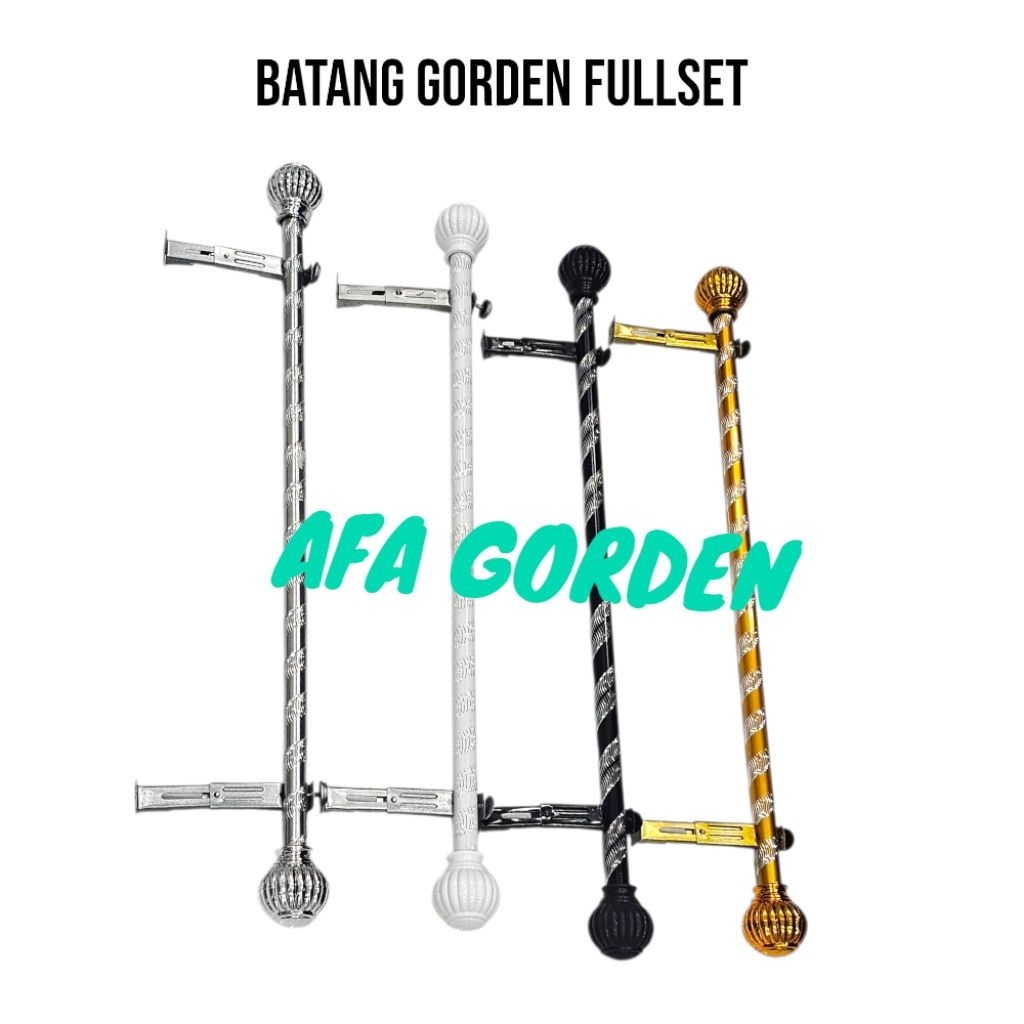 Jual batang gorden fullset ukuran 30cm sampai 300cm, tiang gorden set ...
