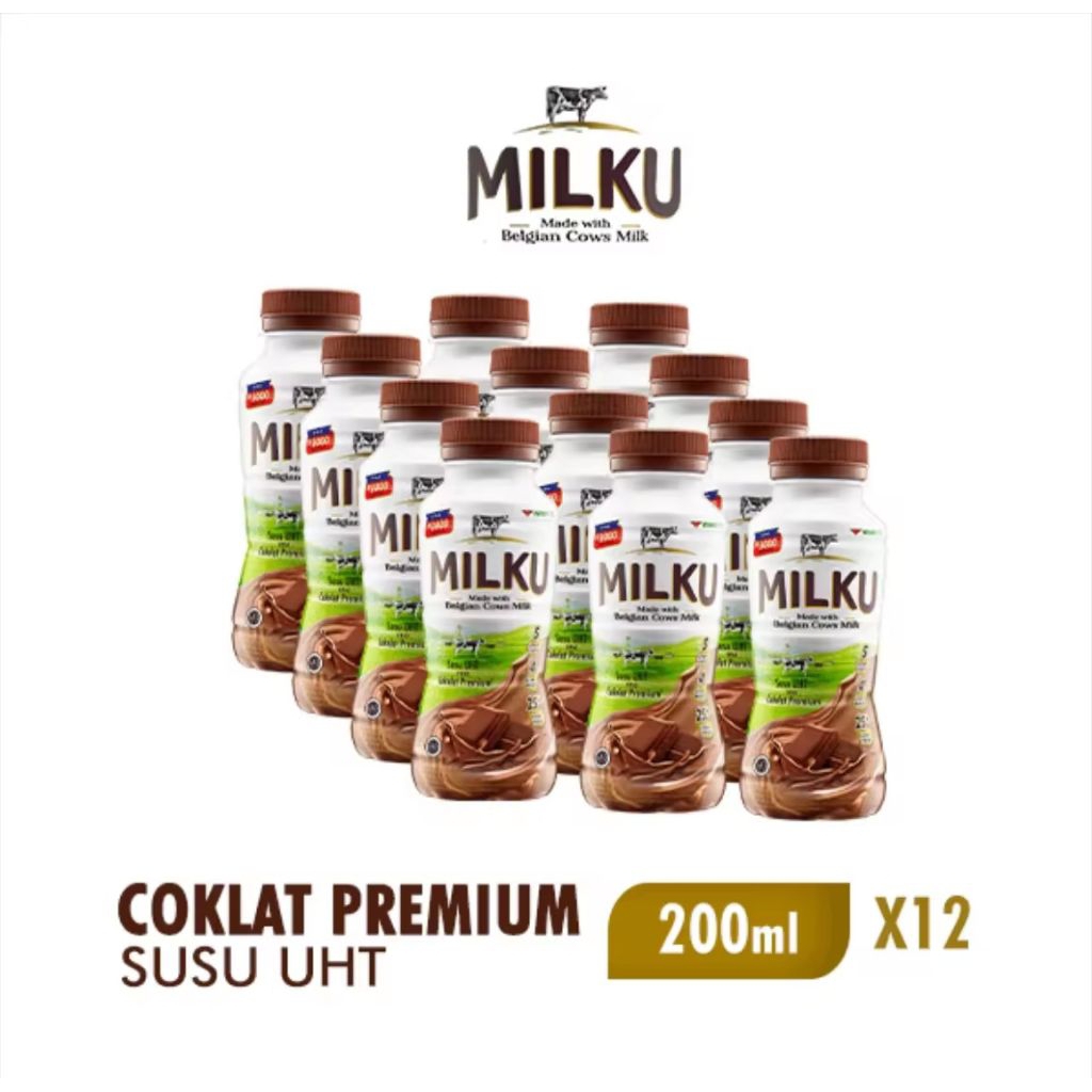 Jual MILKU Susu Cokelat & Stroberi 200ml Isi 12 Botol – Susu UHT Enak ...
