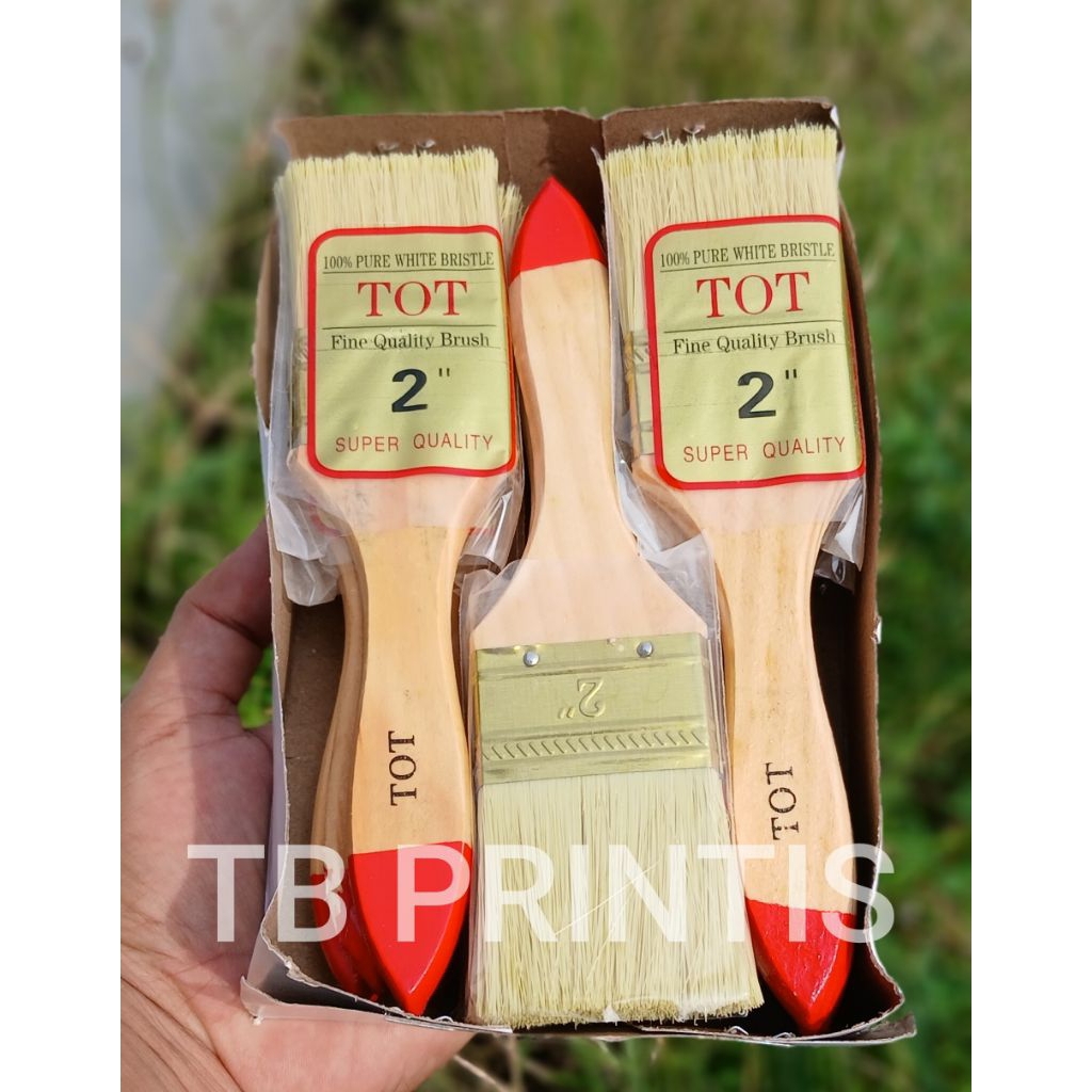 Jual kuas cat 2 inchi gagang kayu 1 box isi 12 pcs kuas 2" 1 lusin ...