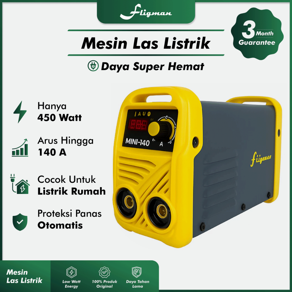 Jual Fligman - Mesin Las Listrik Mini IGBT 140A 450w Inverter MMA Portable Hemat Listrik Siap ...