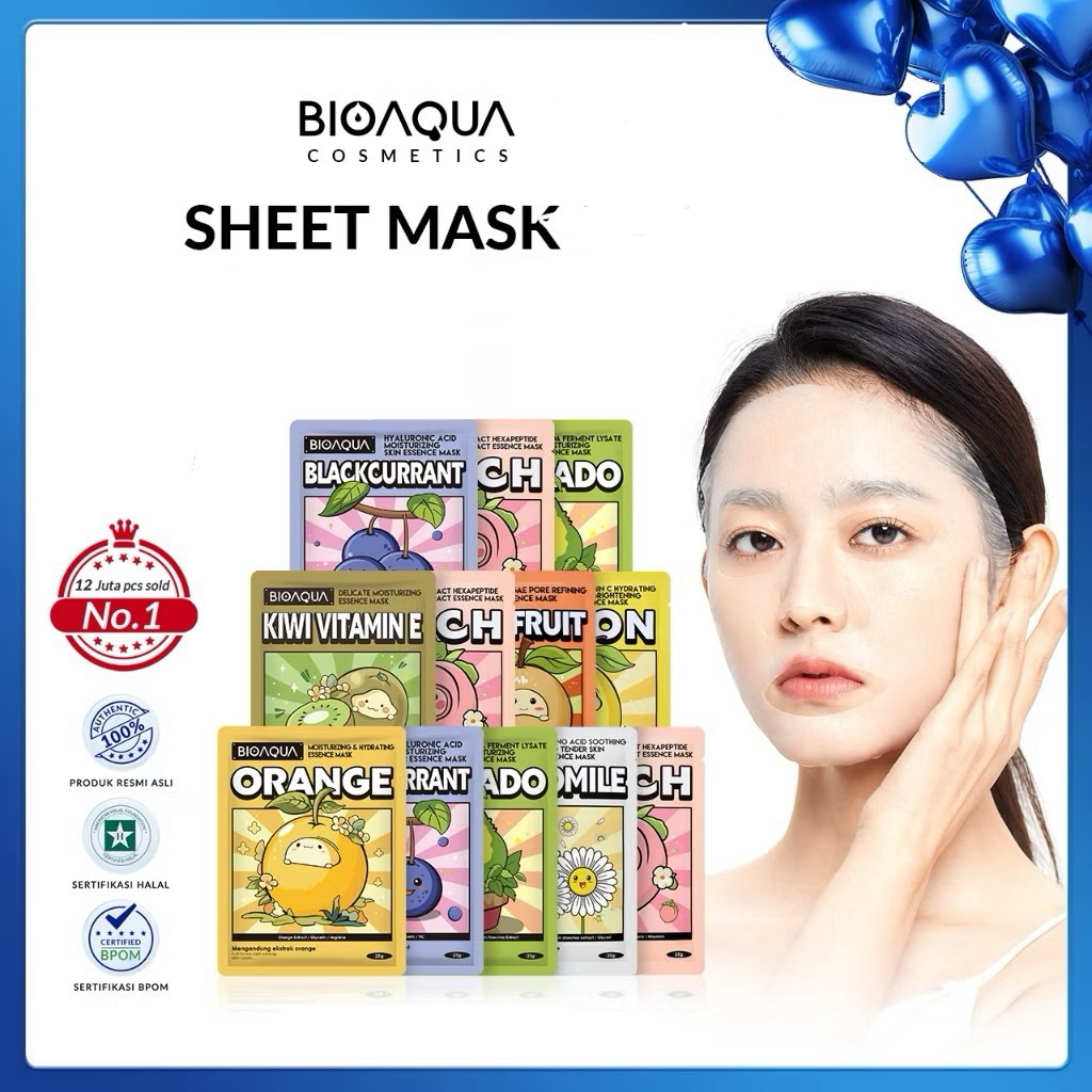 Jual BPOM SHEET MASK BIOAQUA ESSENCE MASK WHITENING MOISTURIZING 25GR | Shopee Indonesia