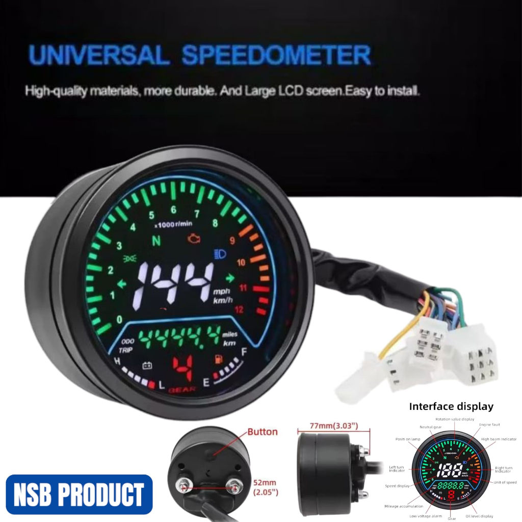 Jual SPEEDOMETER BULAT DIGITAL FULL LED CUSTOM JAPSTYLE SPEEDOMETER ...
