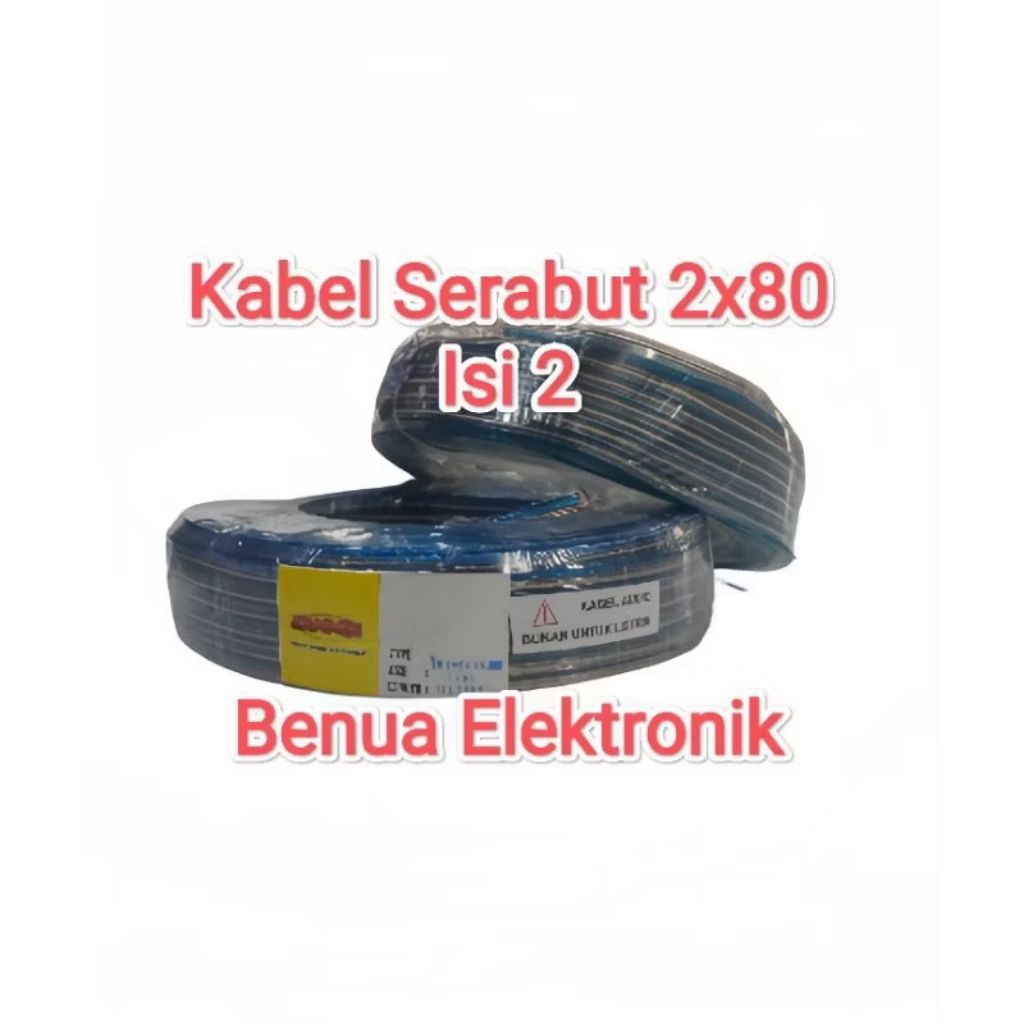 Jual PER METER Kabel Listrik/Audio Transparan 2x80 HAMMER Serabut Isi 2 ...