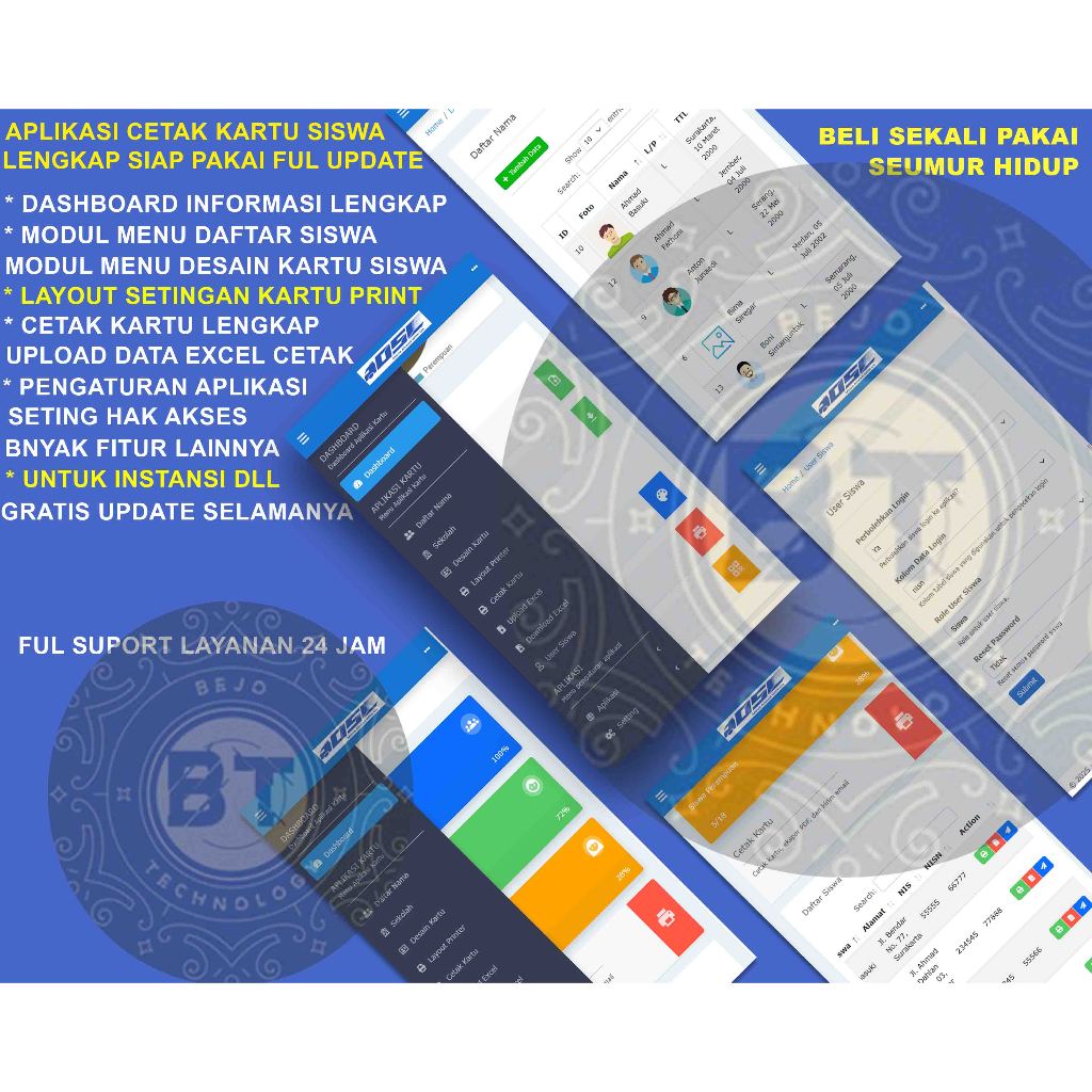 Jual APLIKASI WEB SOURCE CODE CETAK KARTU LENGKAP SIAP PAKAI GARANSI SEUMUR HIDUP SUPPORT UPDATE ...