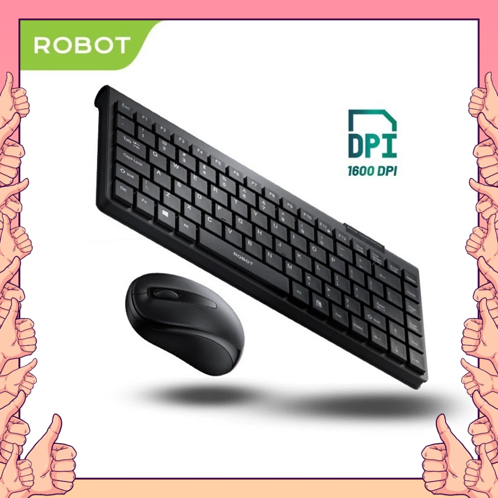 Jual ROBOT Keyboard Wireless KM3500 Portable Mini Wireless Set Combo ...