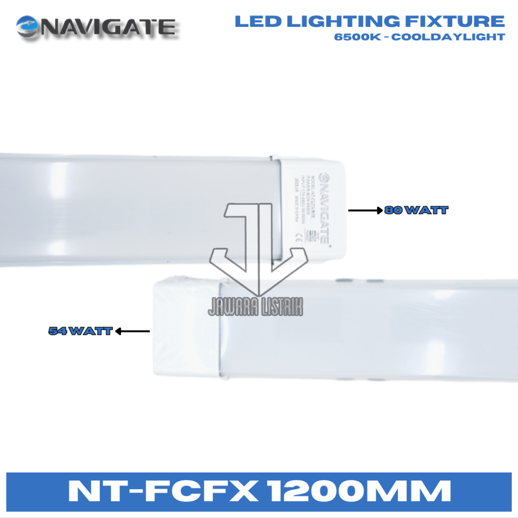 Jual NAVIGATE LED LIGHTING FIXTURE LAMPU BALOK T8 54 80 WATT 1200MM ...