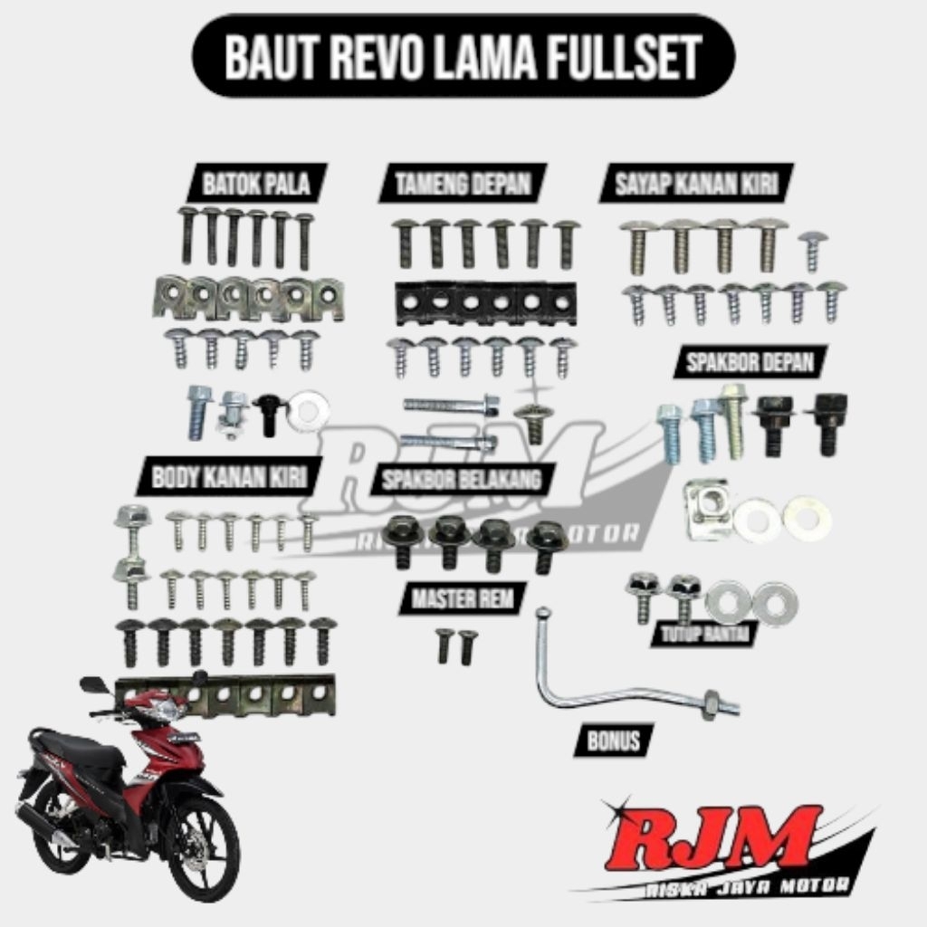 Jual Baut Lengkap Full Set Body Honda Revo Lama 2007-2009 / Baut ...