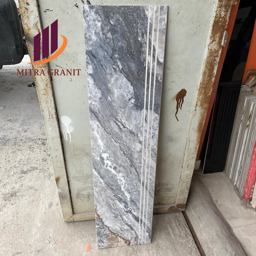 Jual GRANIT TANGGA ABU ABU MOTIF MARMER UKURAN 30x90 20x90 LIST PLINT ...