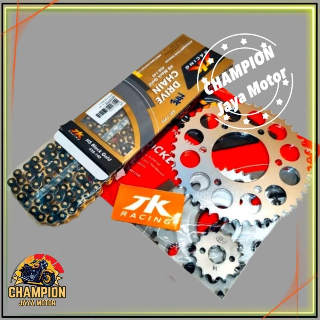 Jual GEAR GIR SET 428 TK RACING VIXION OLD NEW R15 V1 V2 XABRE MX KING ...