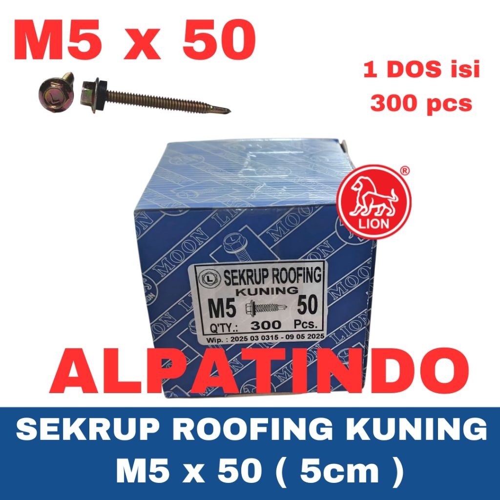 Jual Sekrup Roofing Kuning 12 x 50 Moon Lion - Drilling Screw 5 x 50 ...