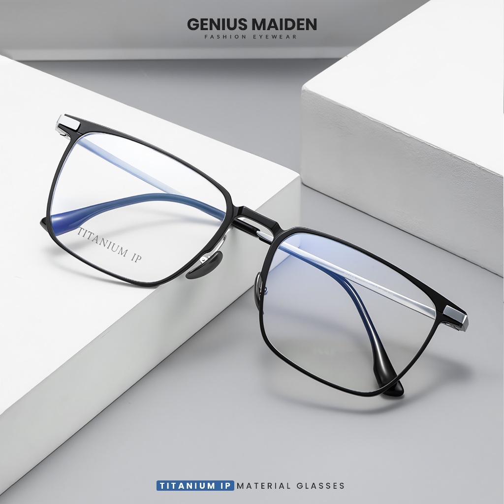 Jual Genius Maiden Kacamata Titanium IP Anti Radiasi Blueray Photocromic Bluecromic Square Style ...