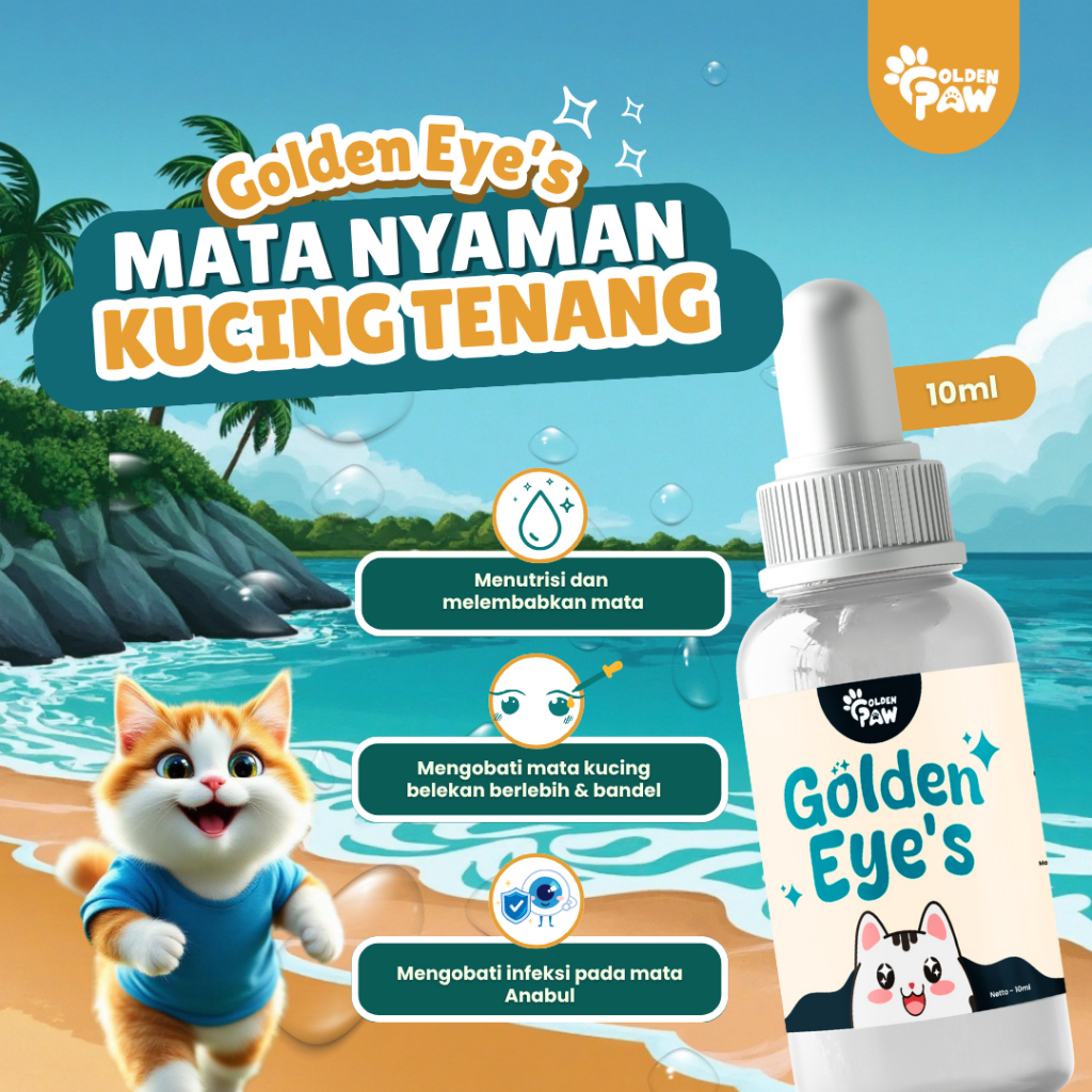 Jual Golden Paw Golden Eye's Obat Tetes Mata 10ml Kucing Anti Radang ...