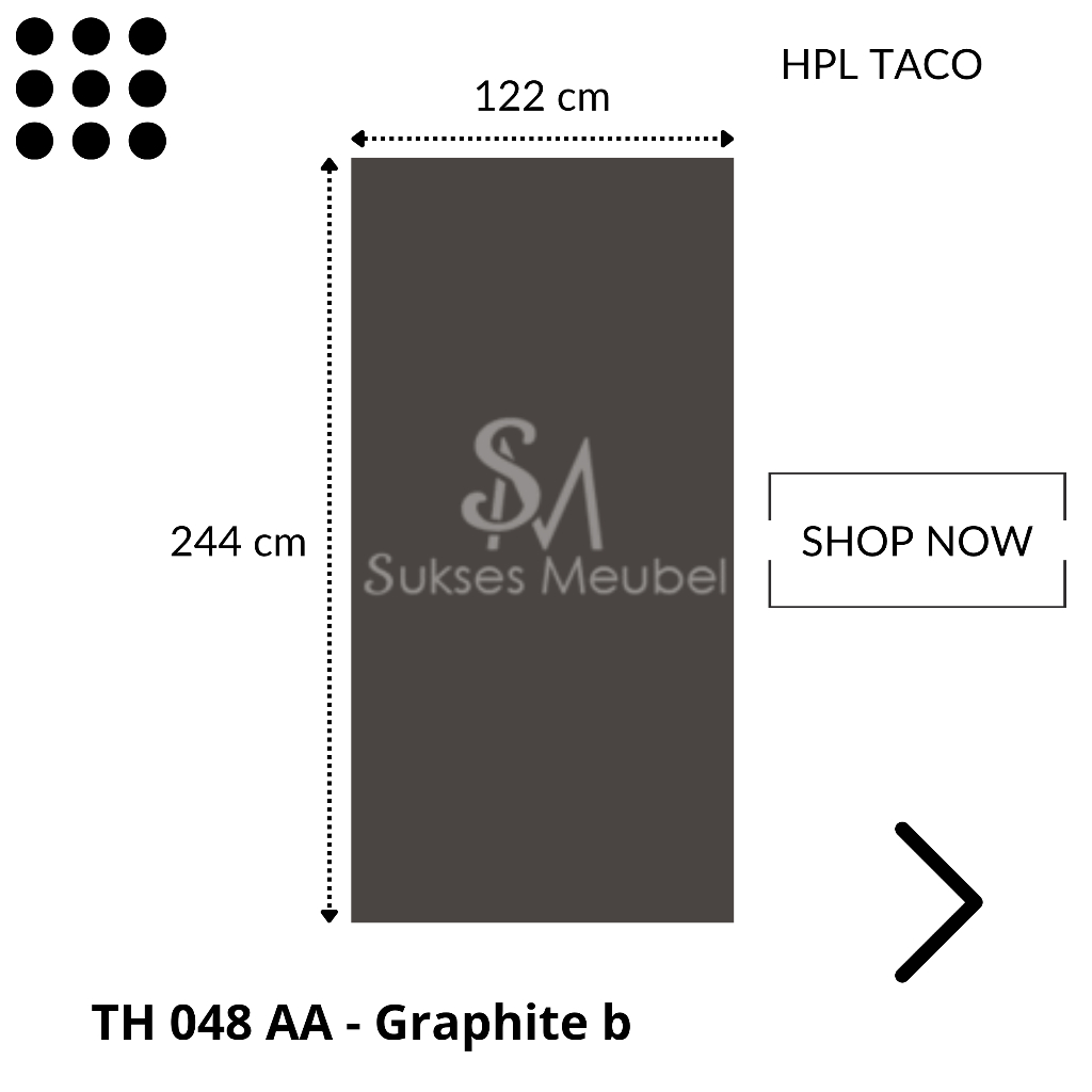 Jual TACO HPL Solid TH 048 AA - Graphite b | Per 1 Lembar Ukuran 122cm ...