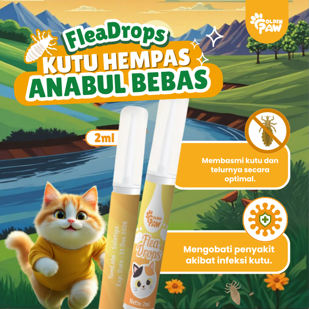 Jual Golden Paw - Flea Drops Obat Tetes Pembasmi Penghilang Kutu Kucing ...