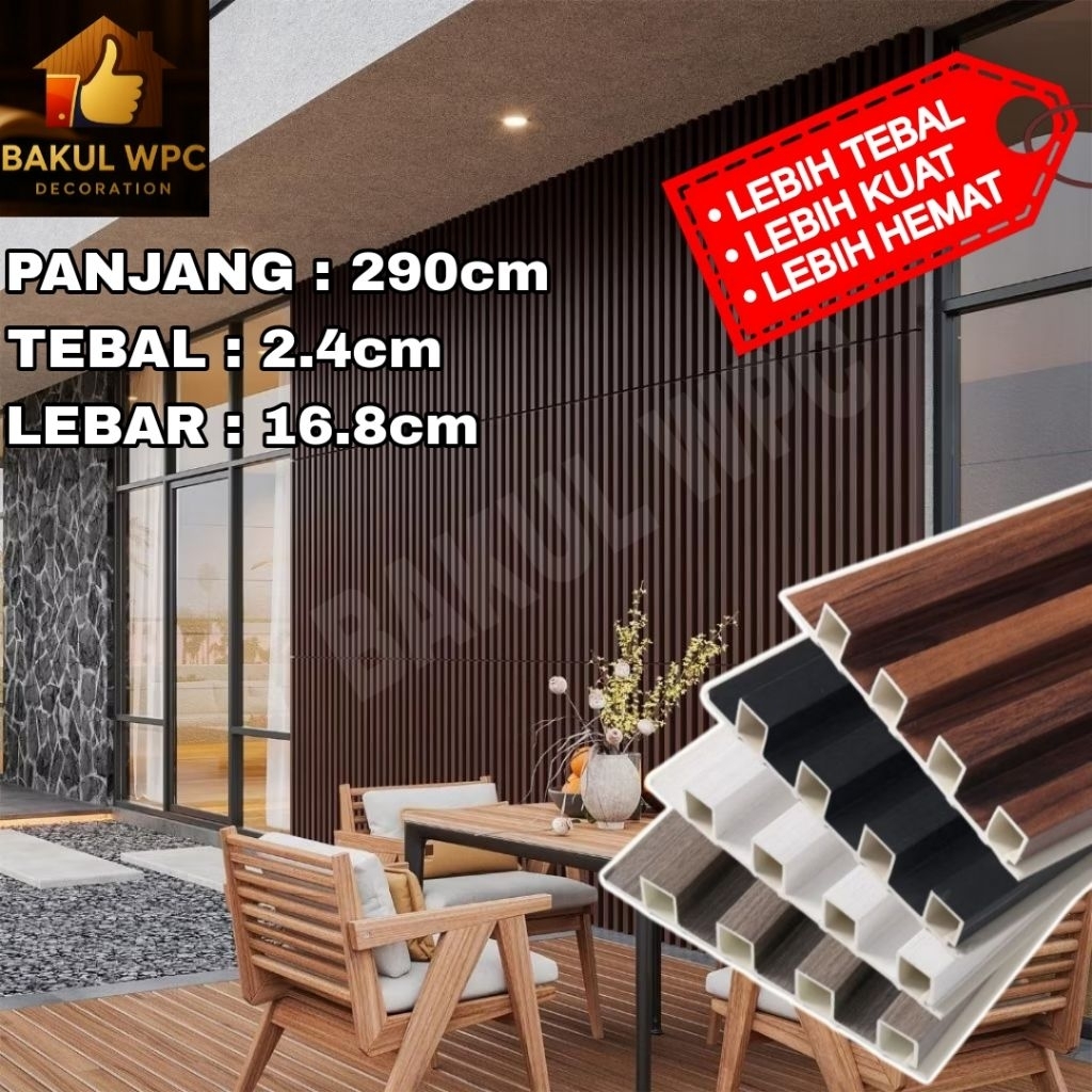 Jual PROMO Wood Panel WPC 16.8 CM X 290 CM X 2.4 CM - Wall Panel PVC ...