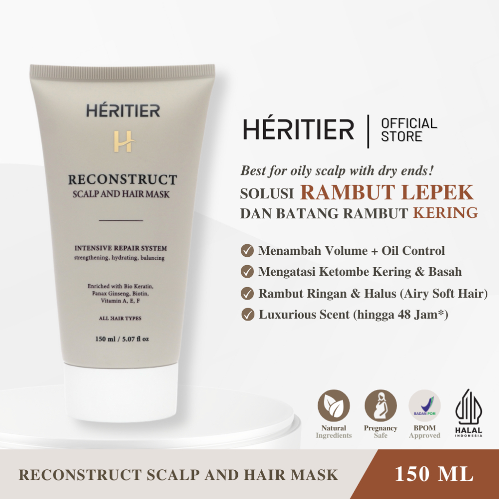 Jual Heritier Reconstruct Scalp and Hair Mask 150ml | Rambut Bervolume ...