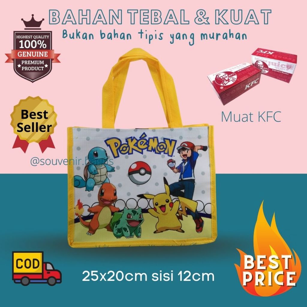 Jual Tas Ultah Pokemon Tas Souvenir Ulang Tahun Anak Pokemon Go Goodie ...