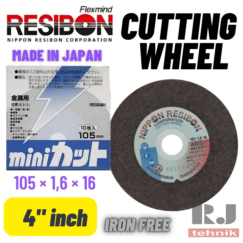 Jual Nippon Resibon Batu Mata Gerinda Potong Besi Cutting Wheel 4" inch ...