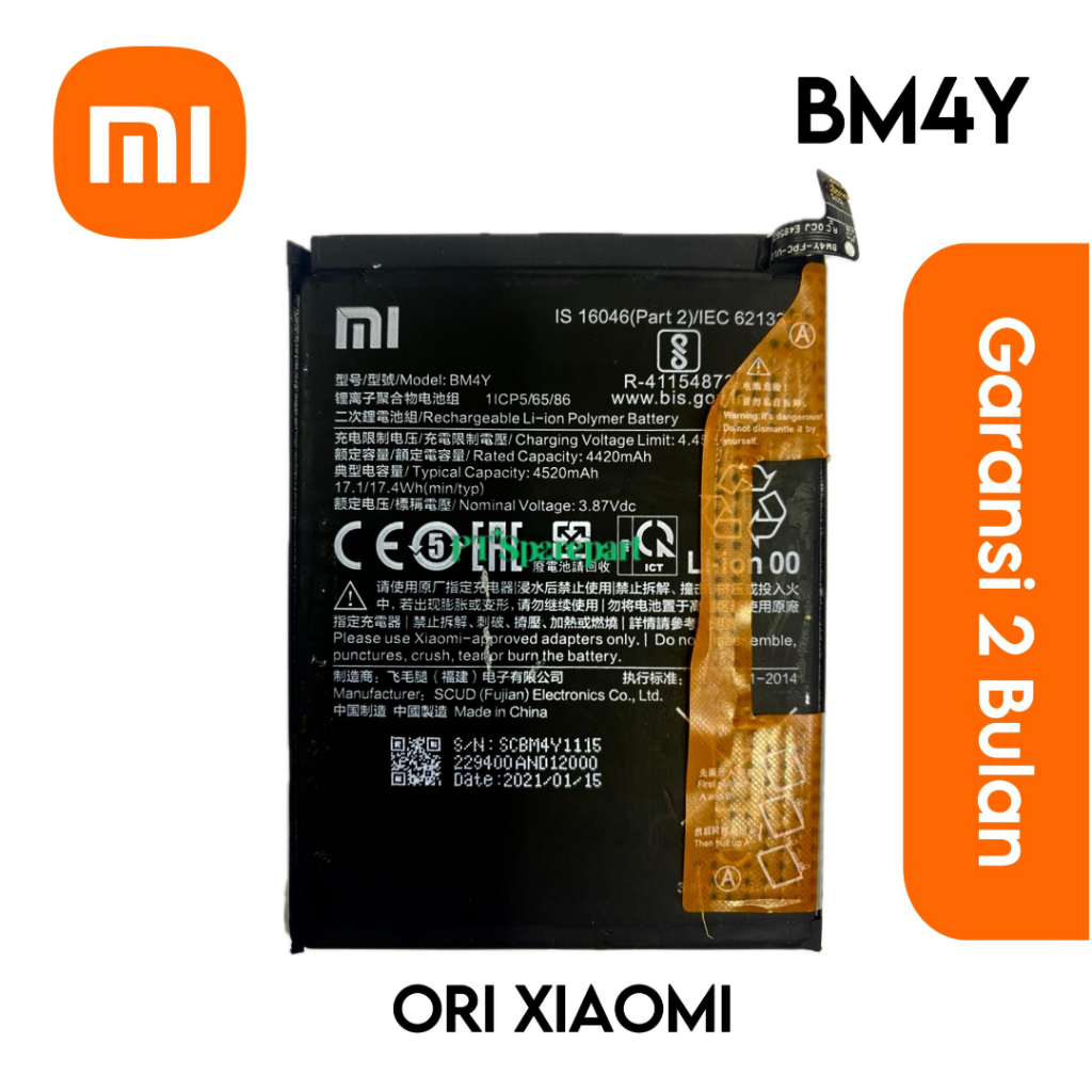 Jual [GARANSI 2 BULAN] Baterai BM4Y untuk POCO F3 / POCO F3 PRO - BATERAI ORI BATTERY BATERE ...