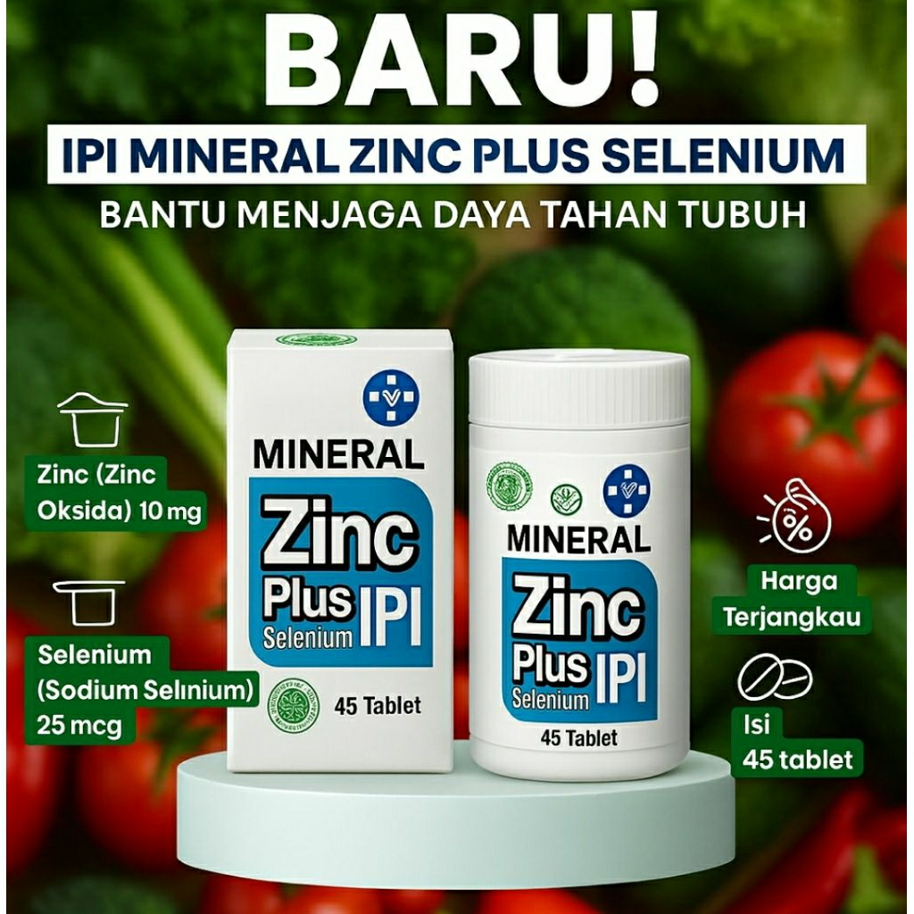 Jual Vitamin Zinc IPI isi 45 tablet Vit Zink Multivitamin Mineral ...