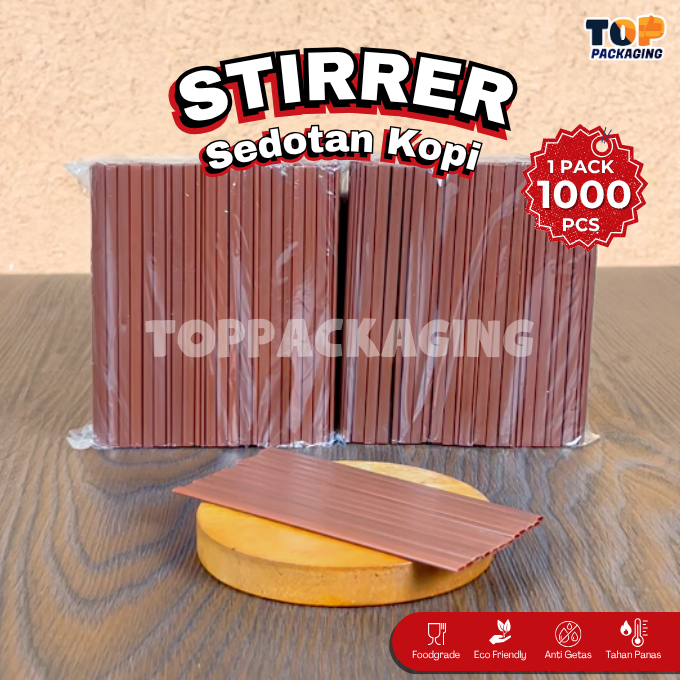 Jual Stirer Sedotan 12 cm Plastik Pengaduk Minuman Panas Kopi Susu Teh ...