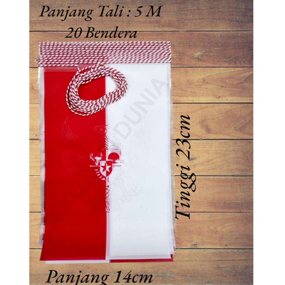 Jual Bendera plastik merah putih tali renteng murah berkualitas/Bendera ...