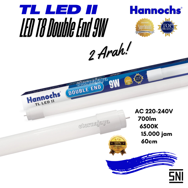 Jual HANNOCHS Lampu TL LED II Double End 9w Putih T8 60cm | Shopee ...