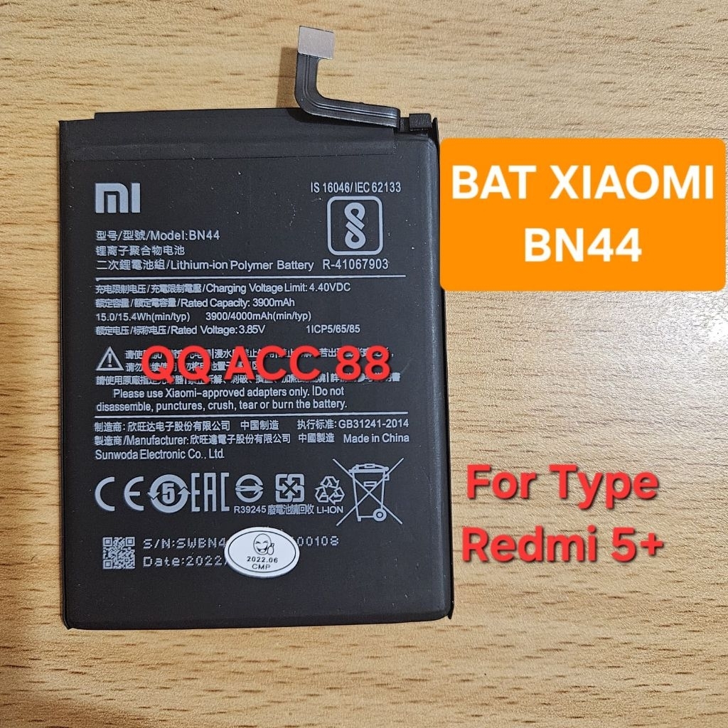 Jual Baterai Batrei Battery Original XIAOMI BN44 / Redmi 5+ | Shopee ...