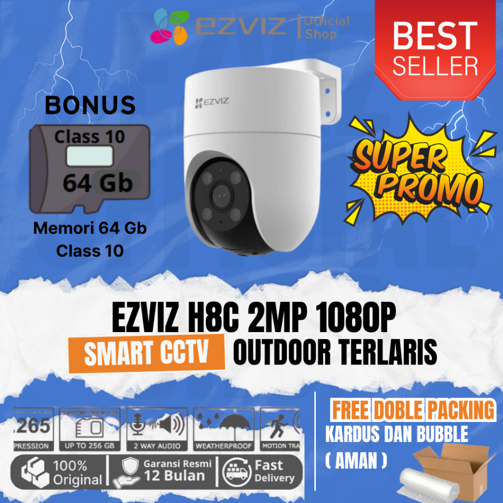 Jual EZVIZ H8C 2MP CollorNight Vision / Camera CCTV Outdoor Smart Wifi ...