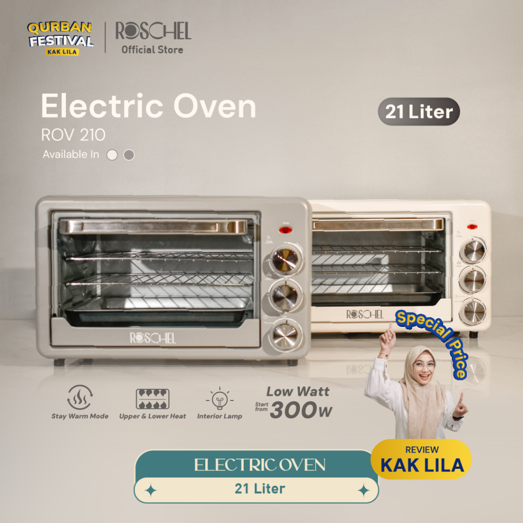 Jual [SPECIAL LIVE LILA.AZMINA] Roschel Electric Oven Low Watt 2x300 W Atas Bawah Kapasitas 21L ...
