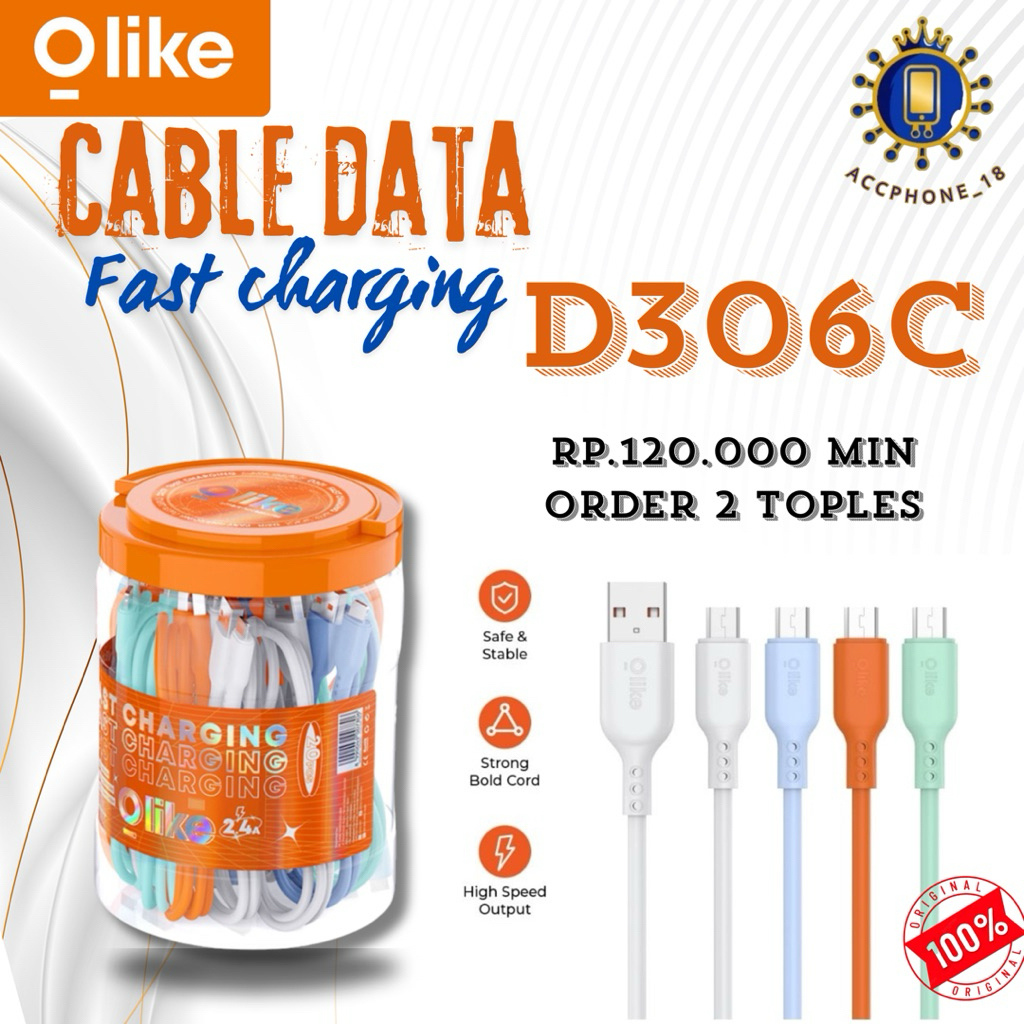 Jual OLIKE D306C (1 Toples isi 20 pcs) Data Cable High-Speed Output ...
