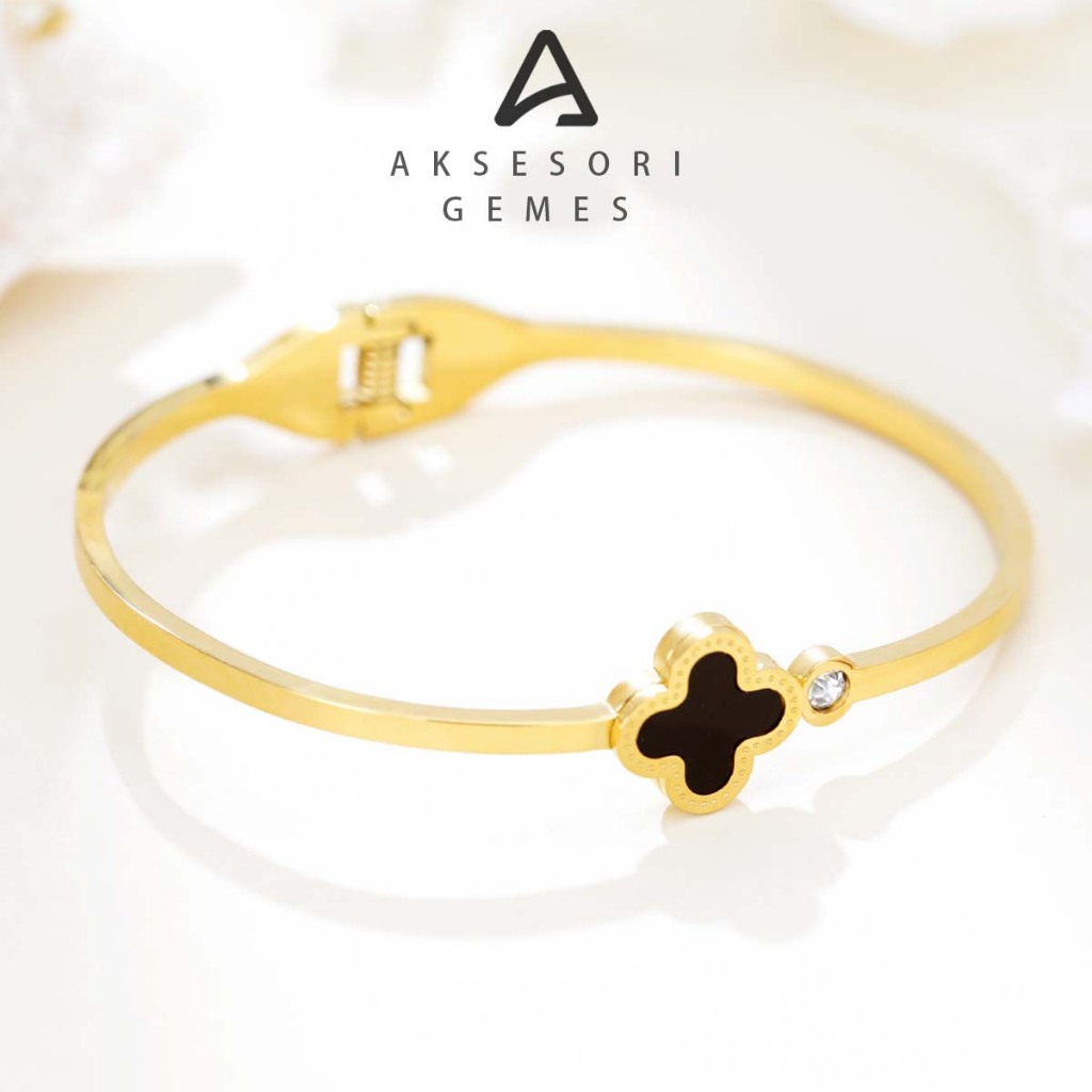 Jual Aksesori Gemes - Bunga Semanggi Emas Desain Pembuka Elegan ...
