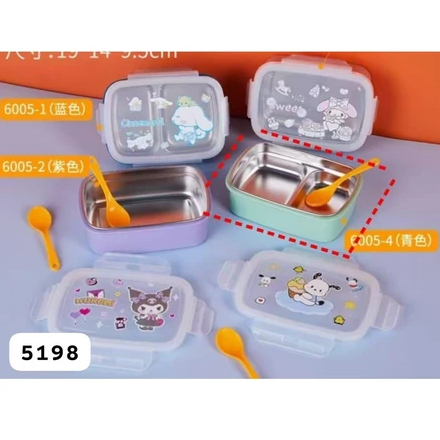 Jual [GB] 5198 5199 Kotak Makan Labubu Sanrio Stainless Steel 2 Sekat Lunch Box Motif Kuromi ...