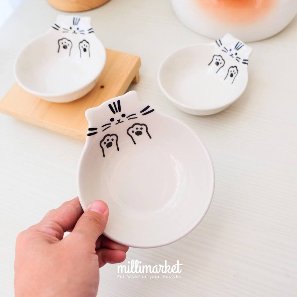 Jual CAT SAUCER SHAPE CERAMIC / Tempat cocol saus keramik bentuk kucing ...
