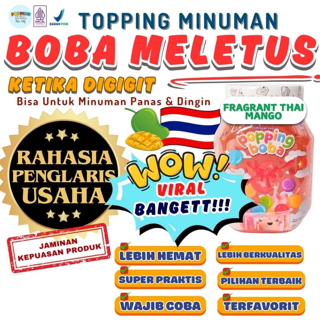 Jual Boba Meletus Dimulut Topping Minuman Instan - Popping Boba Pecah ...