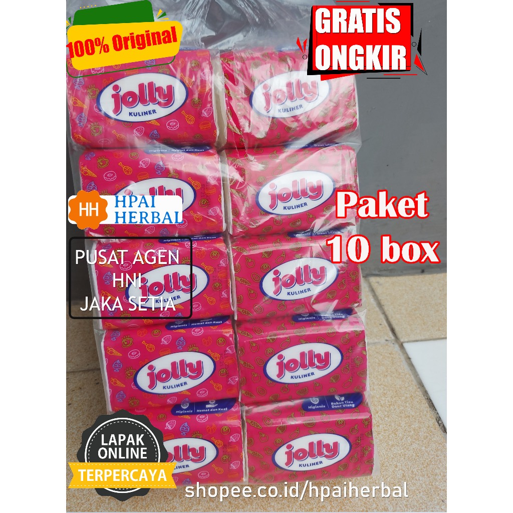 Jual Paket Tissue 10 Box Jolly Pop Up Kuliner Isi 200 Shet - Tisu 1 Bal ...