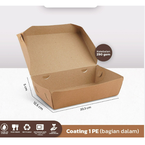 Jual Paper Lunch Box (100 pcs)-Paper Box - Kotak Makanan Kertas -Kertas ...