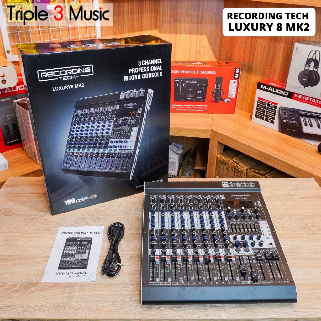 Jual Recording Tech LUXURY 8 MK2 8 Input 3 Aux Usb Mixer audio | Shopee ...