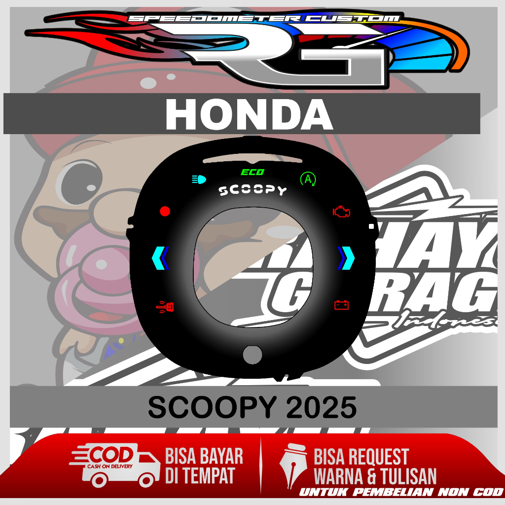 Jual PAPAN SPEEDOMETER CUSTOM HONDA SCOOPY 2025 PANEL SPEDOMETER CUSTOM ...