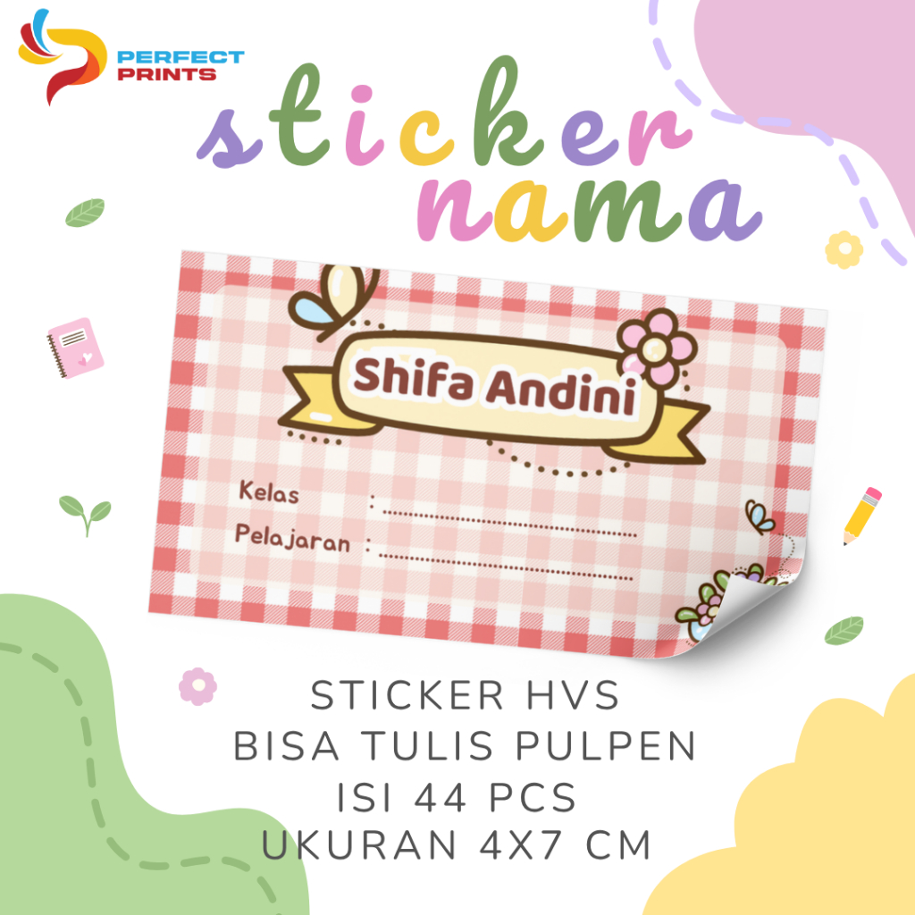 Jual Sticker Buku Anak / Label Nama Anak / Sticker Buku Pelajaran Anak ...